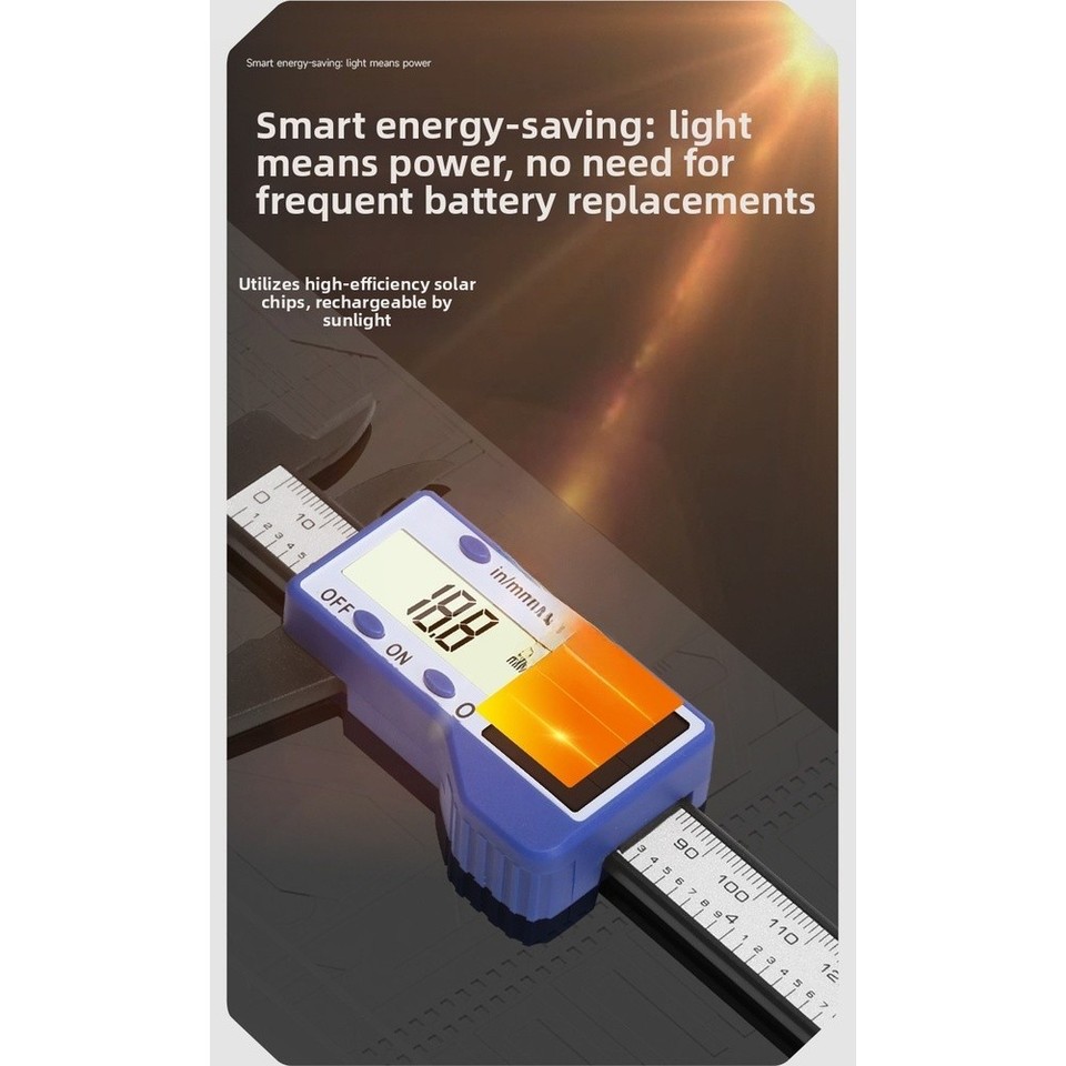 Dual Power Solar Digital Caliper 0150mm Plastic Measuring Tool with LCD ...