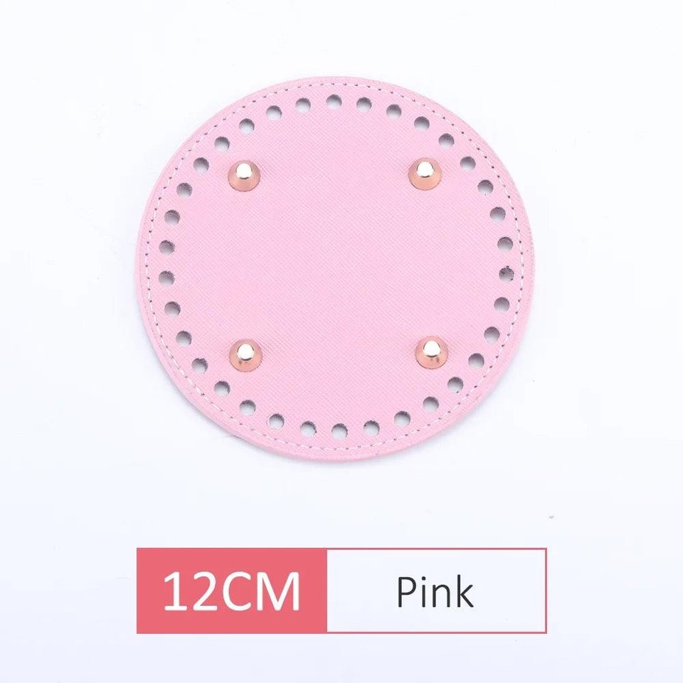 QJH PU Leather Bottom for Knitting Bag, Oval/Round Bottom with Hole ...