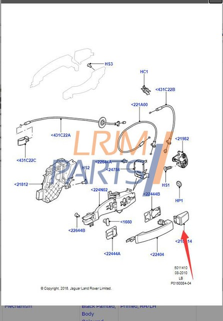 Land Rover Range Sport Lr2 FREELANDER 2 Door Handle Cap LR030194 ...