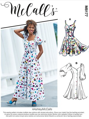MCCALLS SEWING PATTERN 8177 MISSES 16-24 EASY DRESS, PRINCESS SEAMS ...
