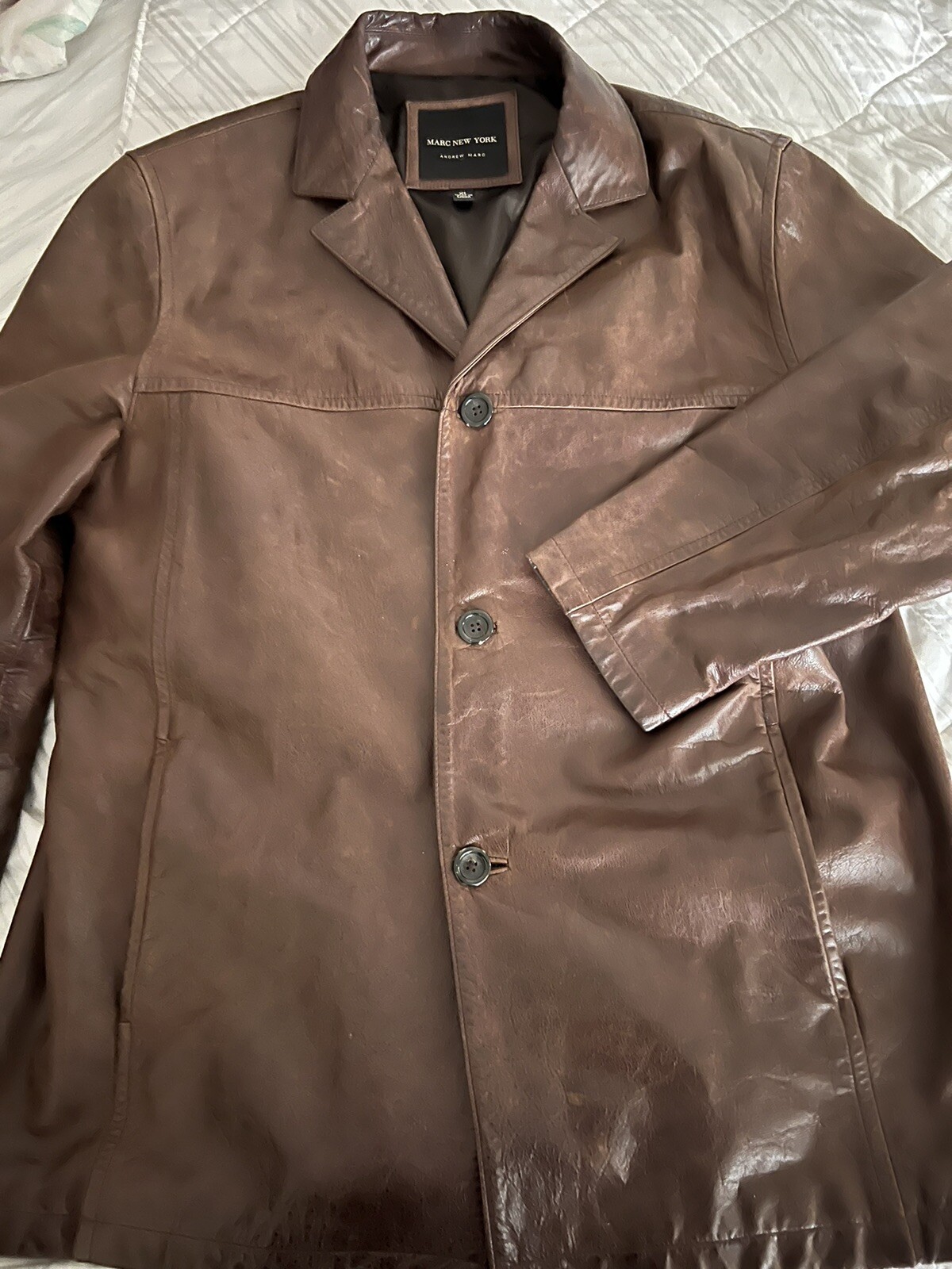 MARC NEW YORK Andrew Marc Men's soft Leather Jacket XL - Gem