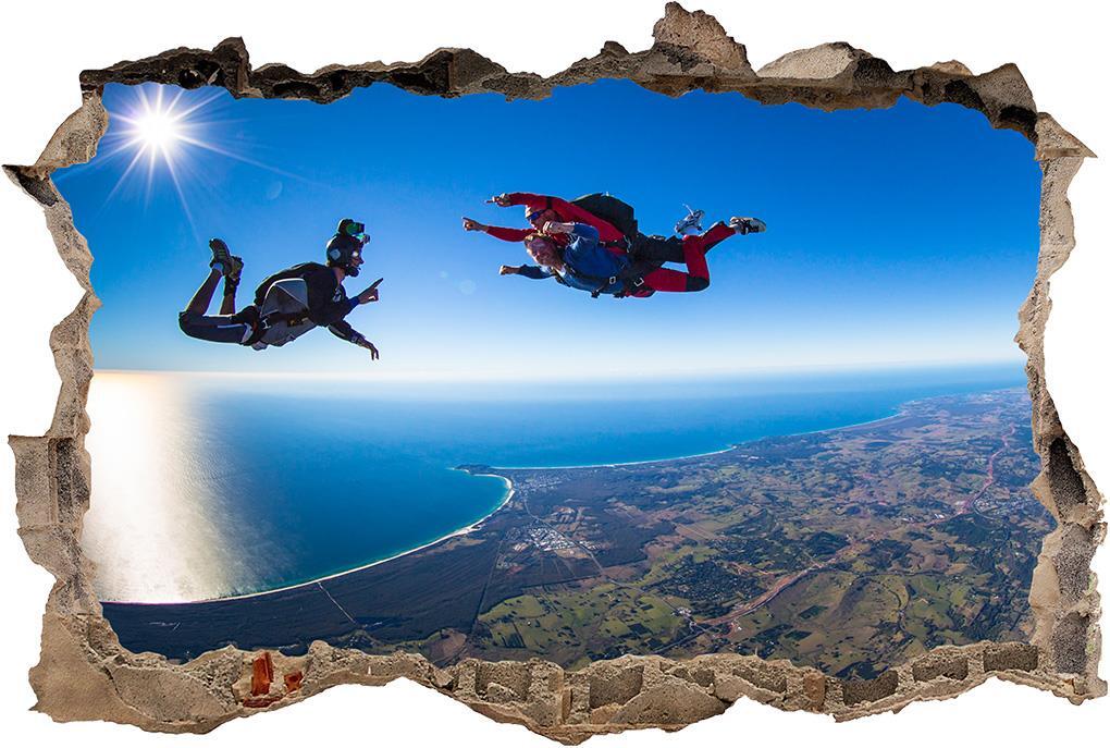 Skydive Skydiving 3D Smashed Wall Sticker Decal Decor Art Mural Extreme ...