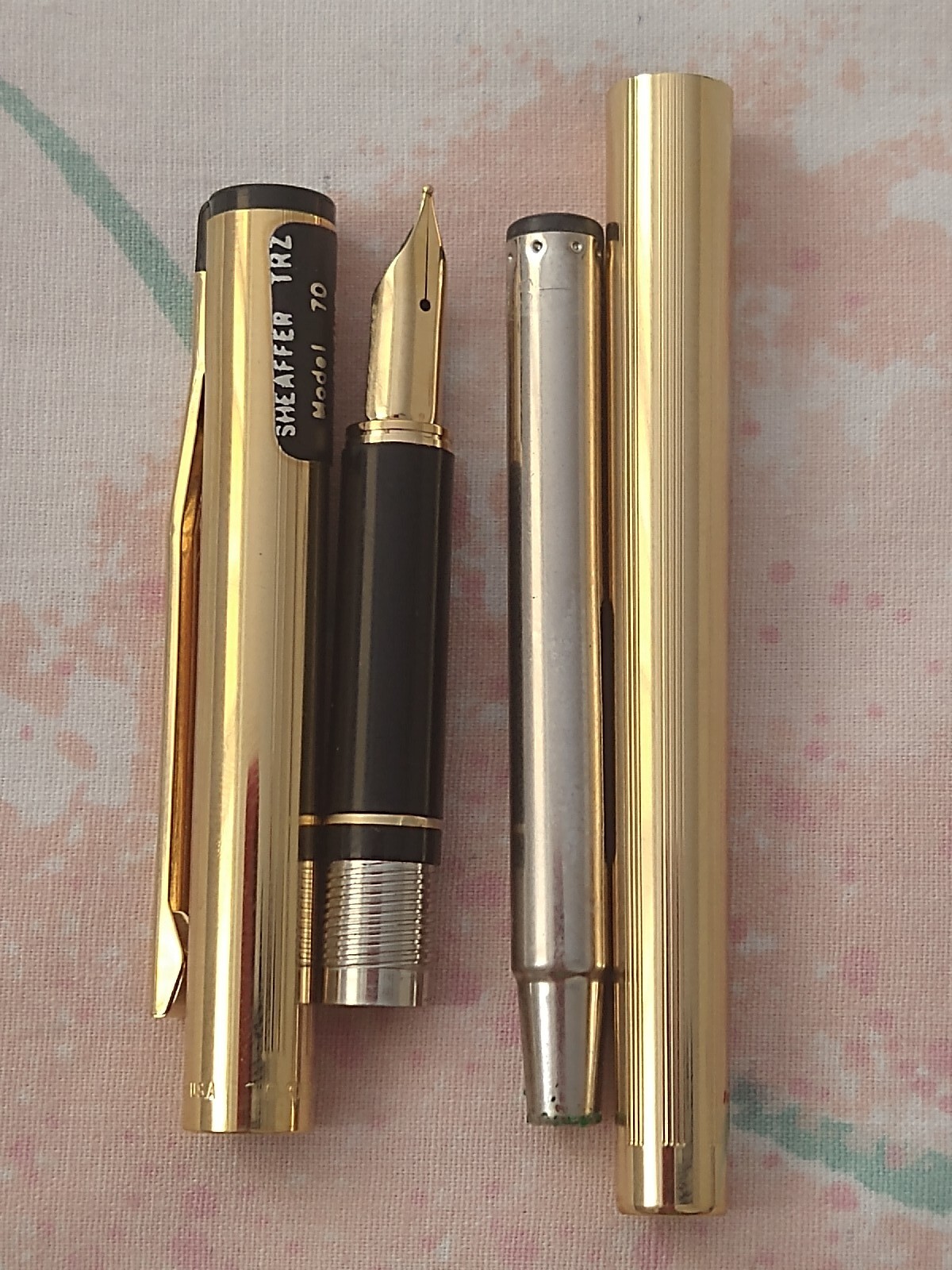 Sheaffer TRZ 70 Gold Electroplated Plated Medium Nib Fountain Pen | eBay