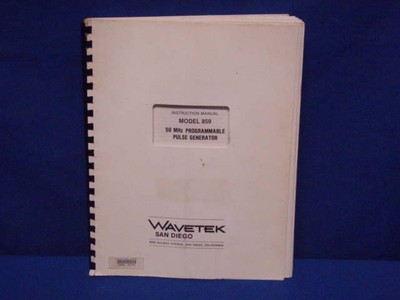 Manuals & Books - Wavetek Model