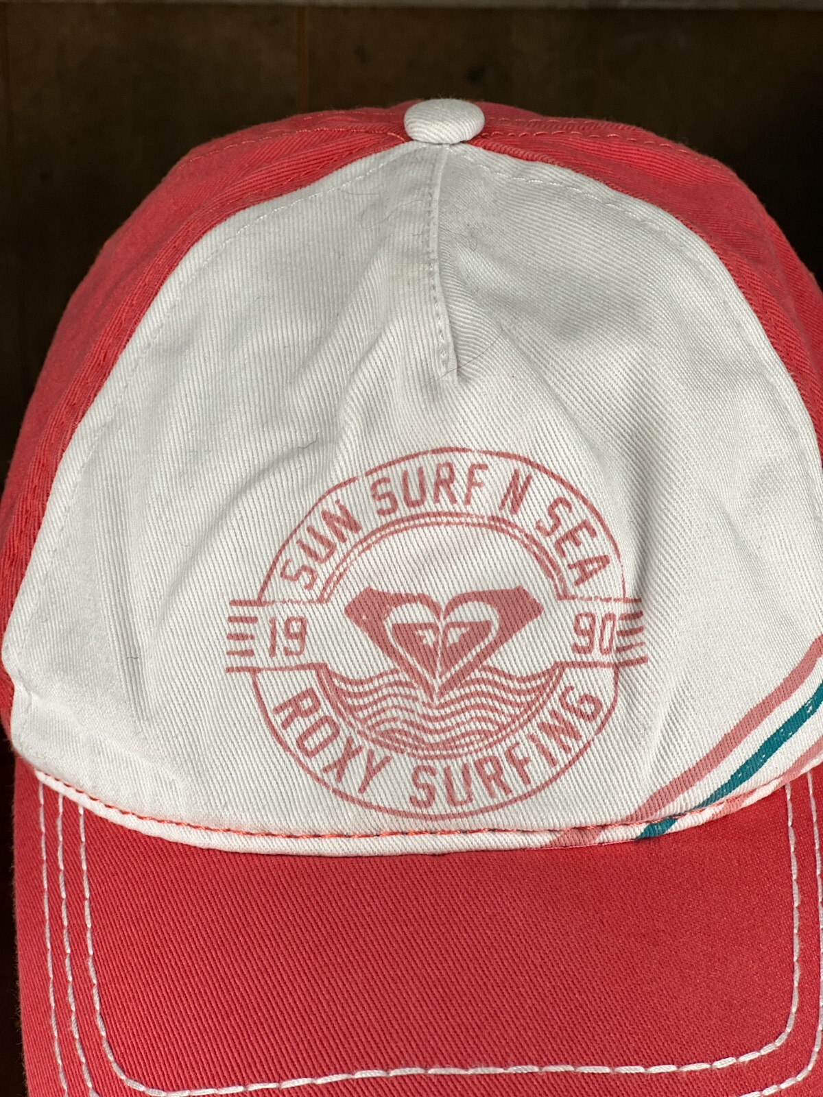 ROXY Hat Cap Snapback Youth Girls White Pink Beach Surf Surfing Cotton ...