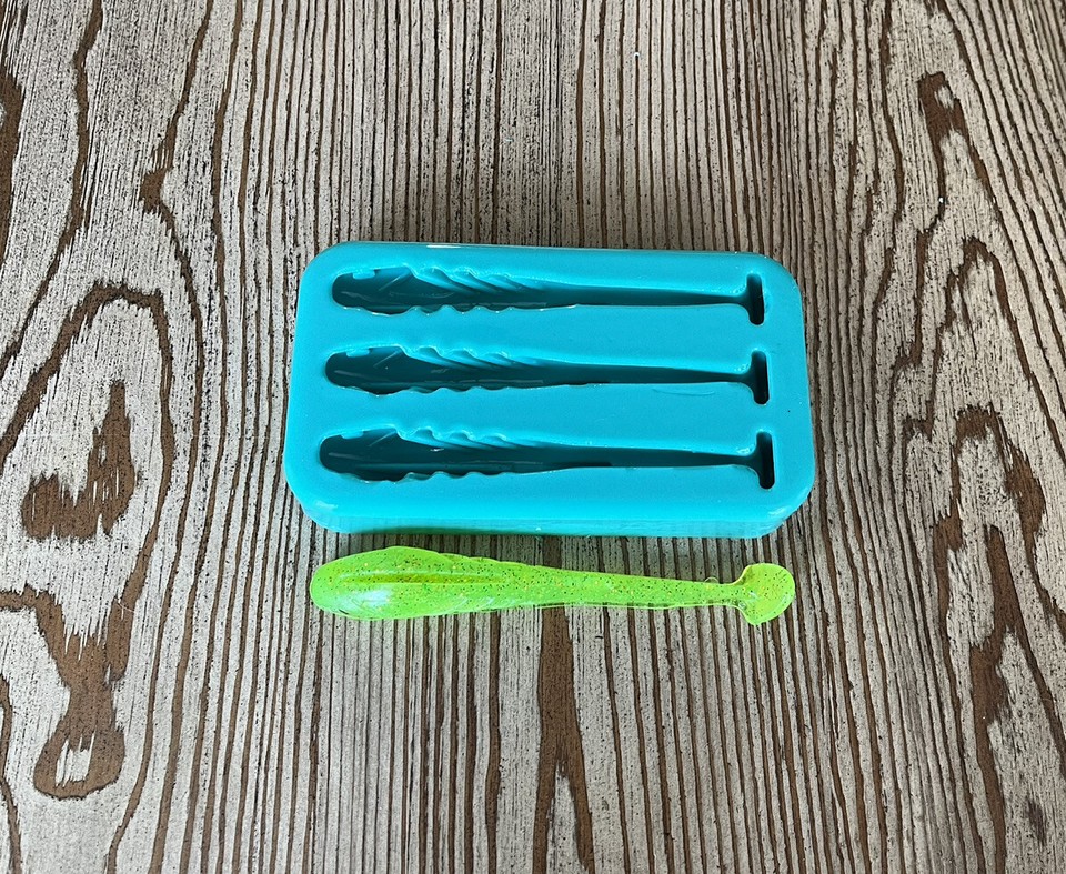 Soft Plastic Bait Mold, 5 Inch ribbed Swimbait, Plastisol | eBay