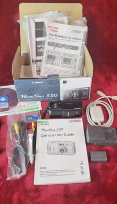 Canon Powershot S50 Digital Camera ~ In Box, With Charger, Battery ...