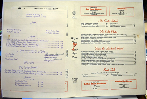 1966 Holiday Inn Restaurant Menu Hotel Lexington East West By-Pass ...