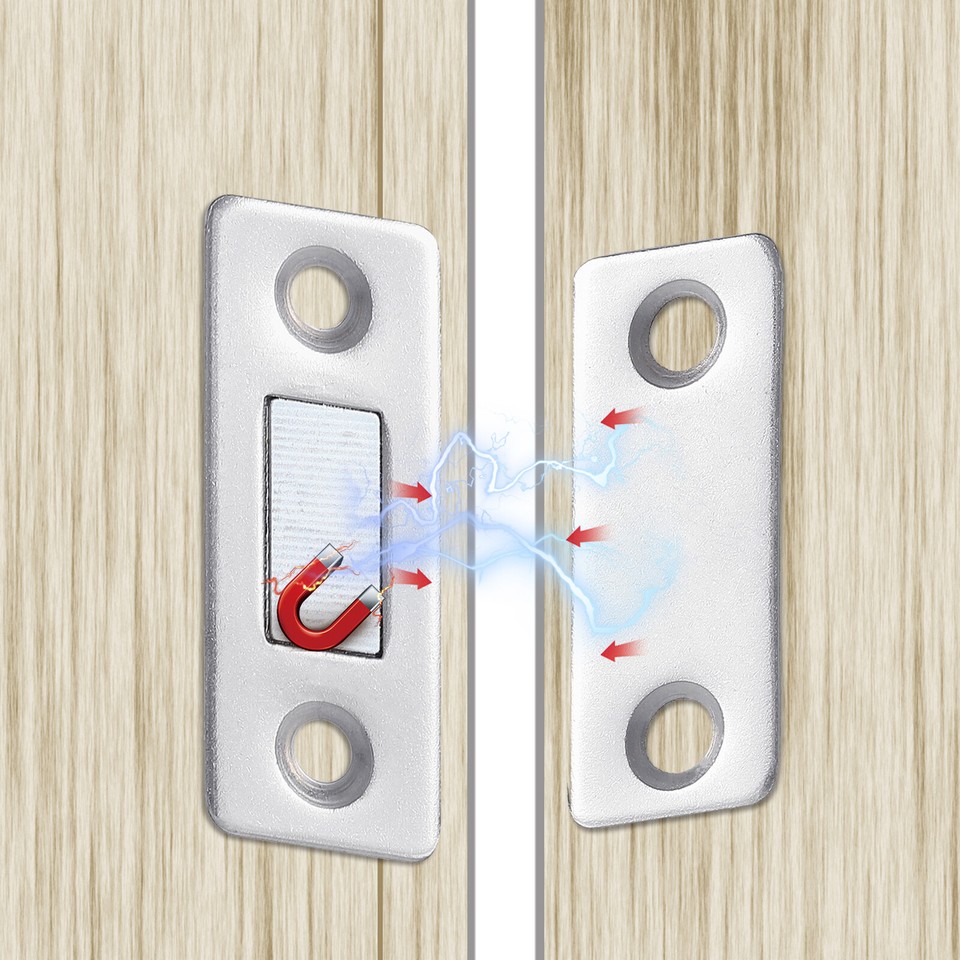 10 Sets Ultra-thin Invisible Punch-Free Magnetic Door Cabinet Closer ...