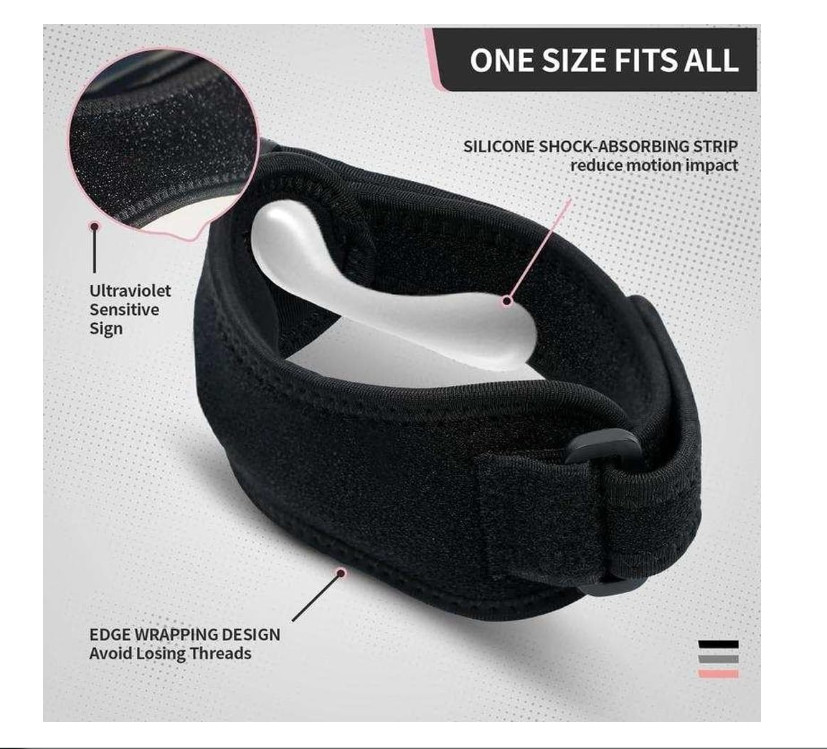 2X Flex Wrap Silicone Patellar Tendon Support Strap Adjustable Knee ...