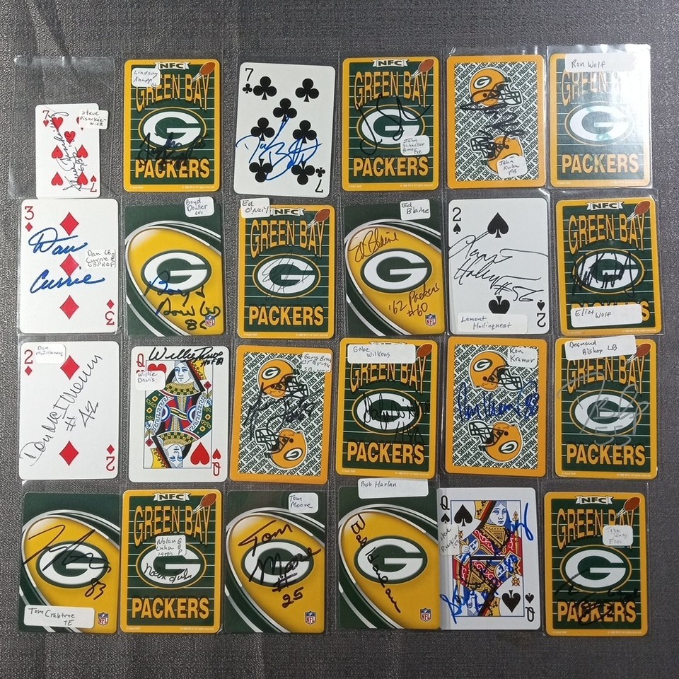 Lot Of 56 NFL Autograph Football Cards Greenbay Packers 1950's to 2000 ...