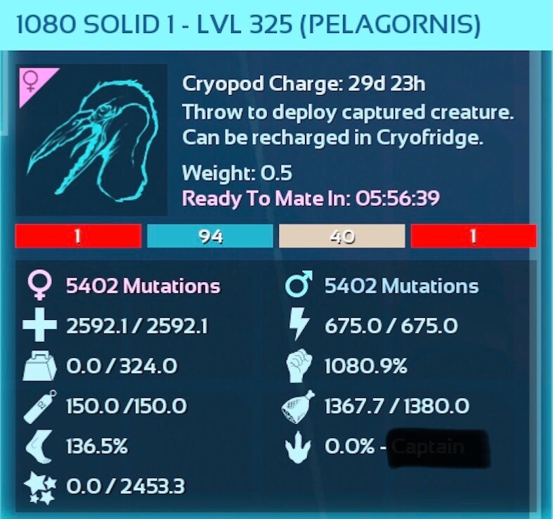 1080 Melee Solid Red TOP STATS Pelagornis Egg Ark Survival Ascended PVE ASA | eBay