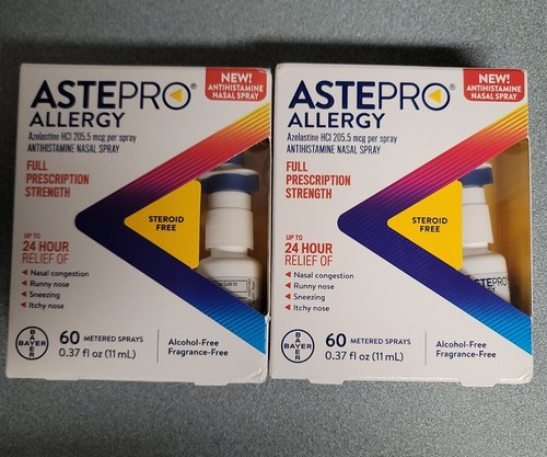 (Lot of 2) ASTEPRO ALLERGY Antihistamine Nasal Spray 60 Metered Sprays ...