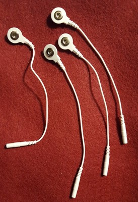 Tens ESTIM Electrode Lead Wire PIN TO SNAP ADAPTERS /TENS 2mm pin to 3 ...