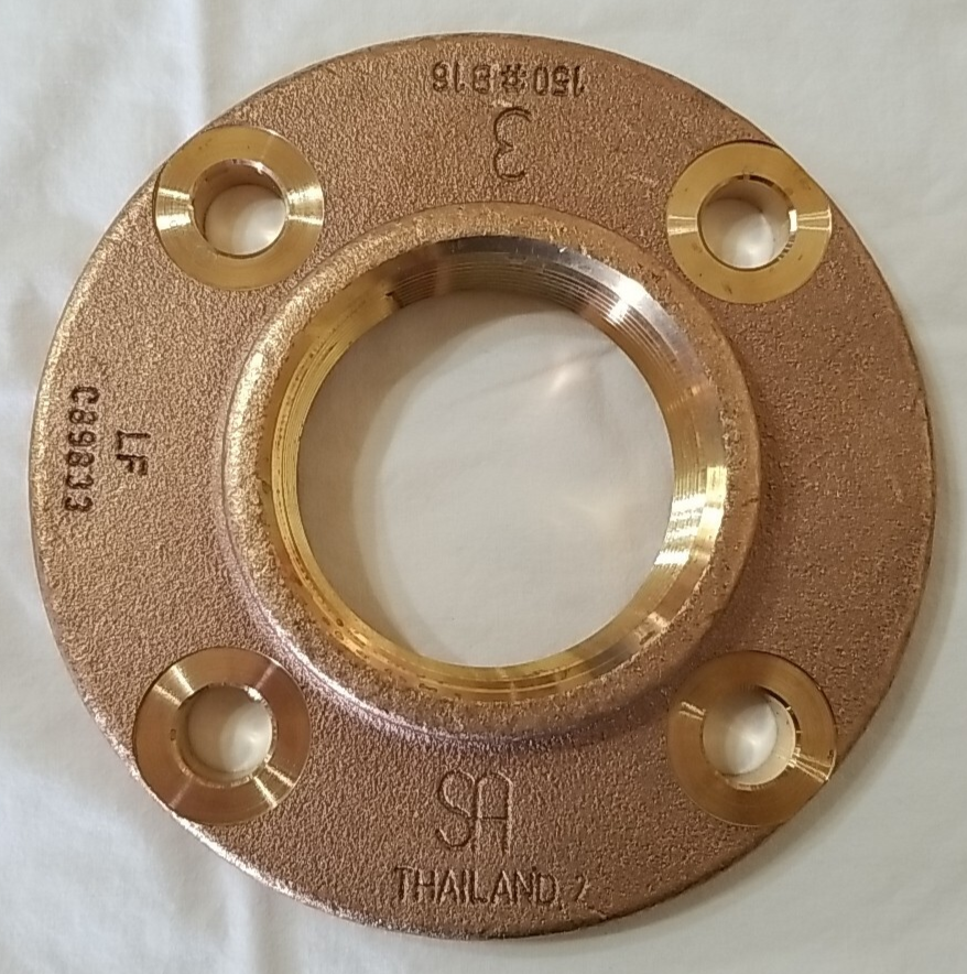 Merit Brass 3" 150# Lead Free Brass Threaded Companion Flange NPT OD 7 ...