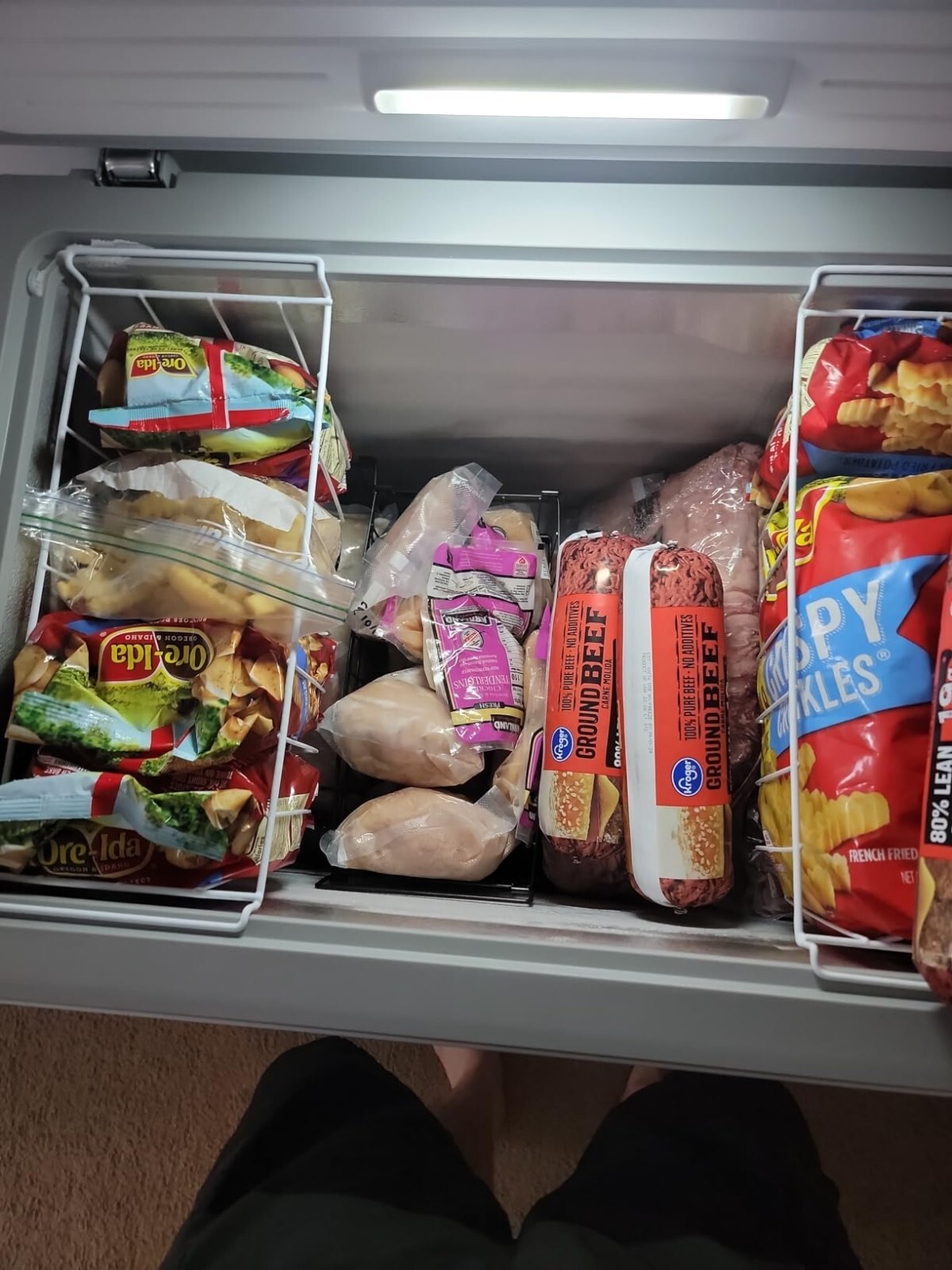 4-Pack Stackable Freezer Organizer Bins for 5-7 Cu.Ft Chest Freezer ...