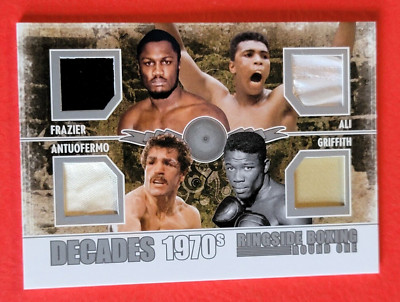 MUHAMMAD ALI WORN BOXING TRUNKS RELIC CARD #d1/20 JOE FRAZIER ROBE ...