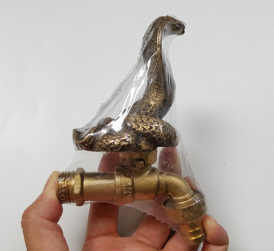 Brass Garden Faucet Tap COBRA Spigot Snake Vintage Handle Home Decor ...