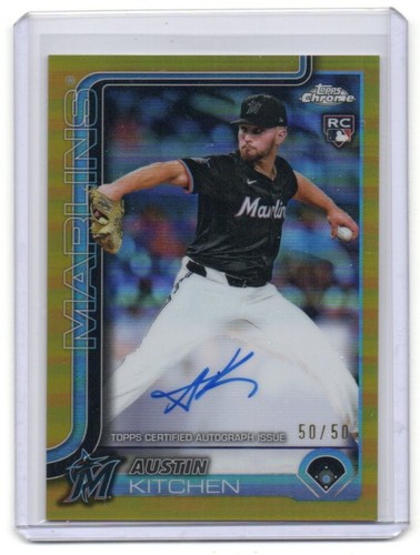 2025 Topps Chrome Baseball Rookie Autograph Gold Austin Kitchen 50/50 ...