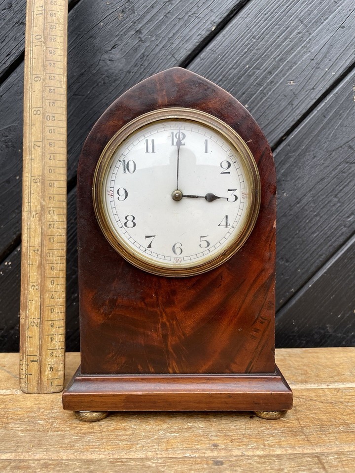 Antique Lancet Cased Clock. Beehive /Tombstone Clock with Brass French ...