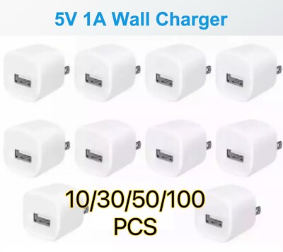 Lot 10/100PCS Wall Charger 5V 1A USB Port Plug Cube For Apple iPhone 6 ...
