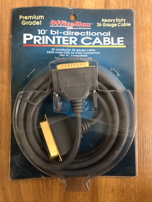 Office Max 10' Bi-Directional Printer Cable | eBay