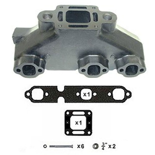Mercruiser 4.3 V6 Cast Iron Exhaust Manifold & Riser Kit package elbow ...