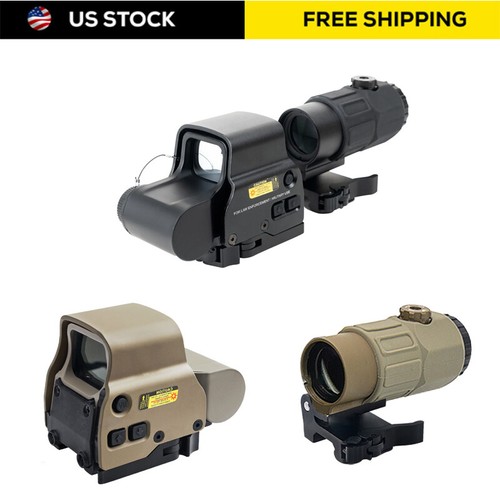 558+G45 Holographic Sight w/5x Magnifier Red Green Dot Holo Clone Full ...