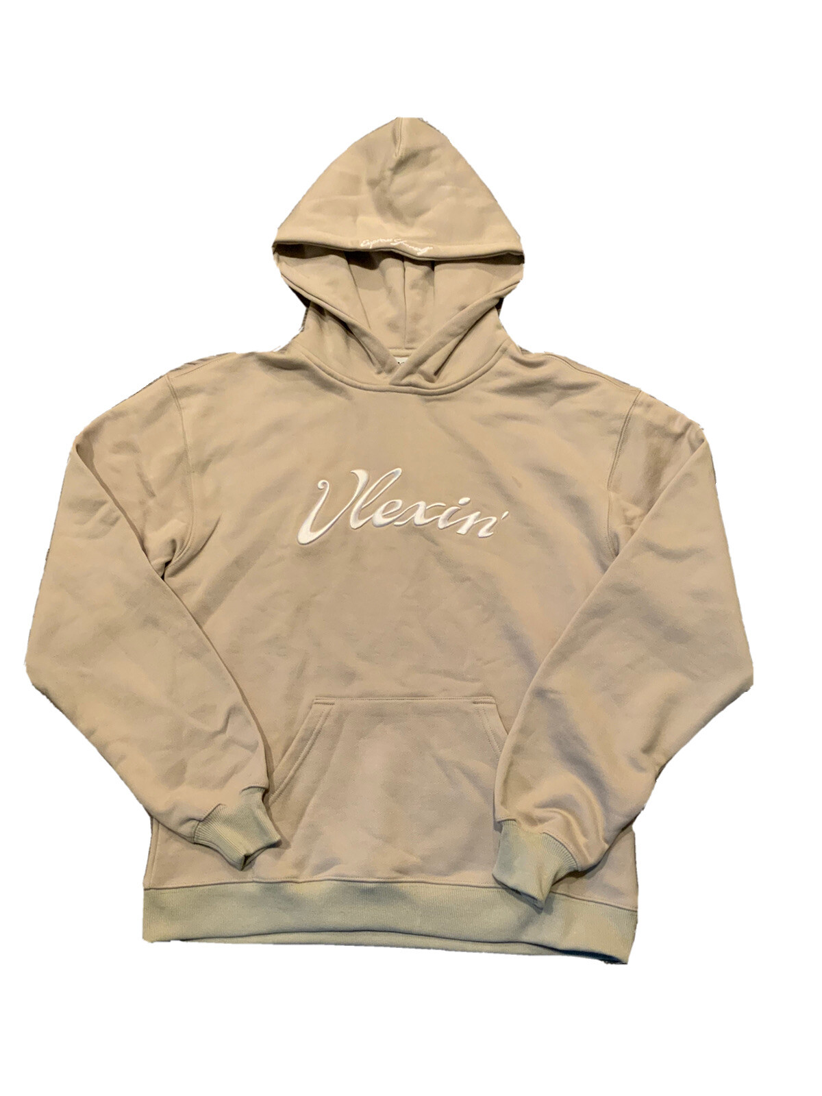 Vlexin Vlex Galindo Embroidered French Terry Sweatshirt Tan Hoodie Sz ...