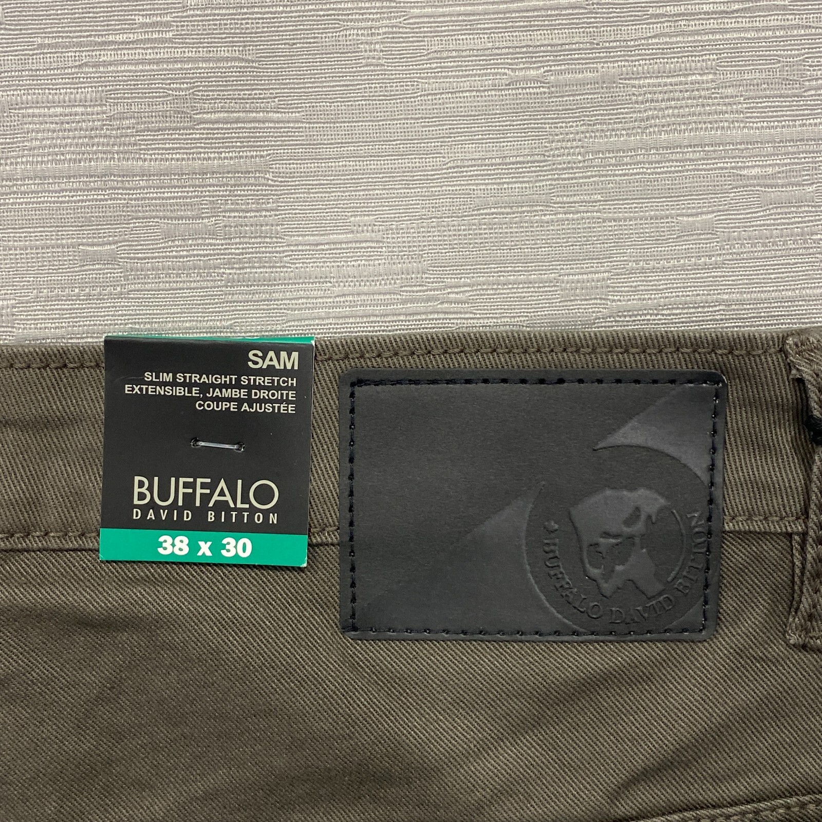 Buffalo SAM Men's Brown Denim Jeans Size 38 x 30" Slim Fit Straight Leg ...