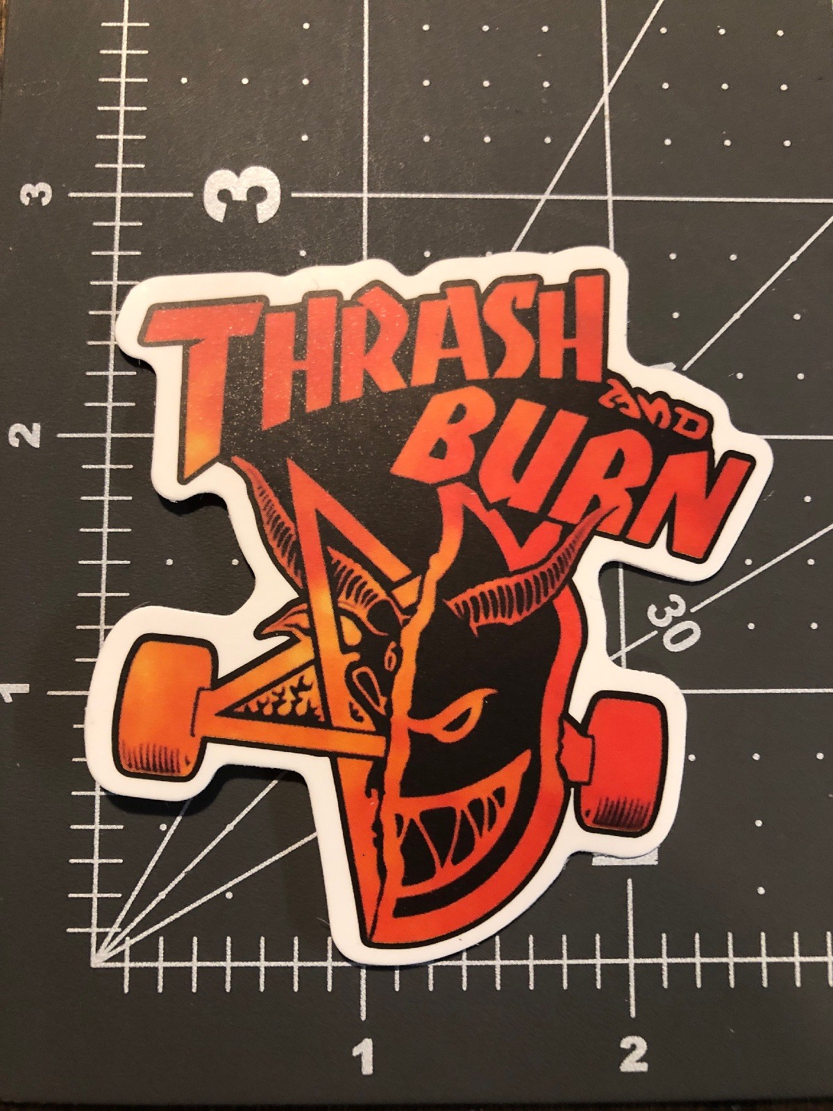 Spitfire Thrash And Burn Humor Funny Skateboard Laptop Guitar Decal ...