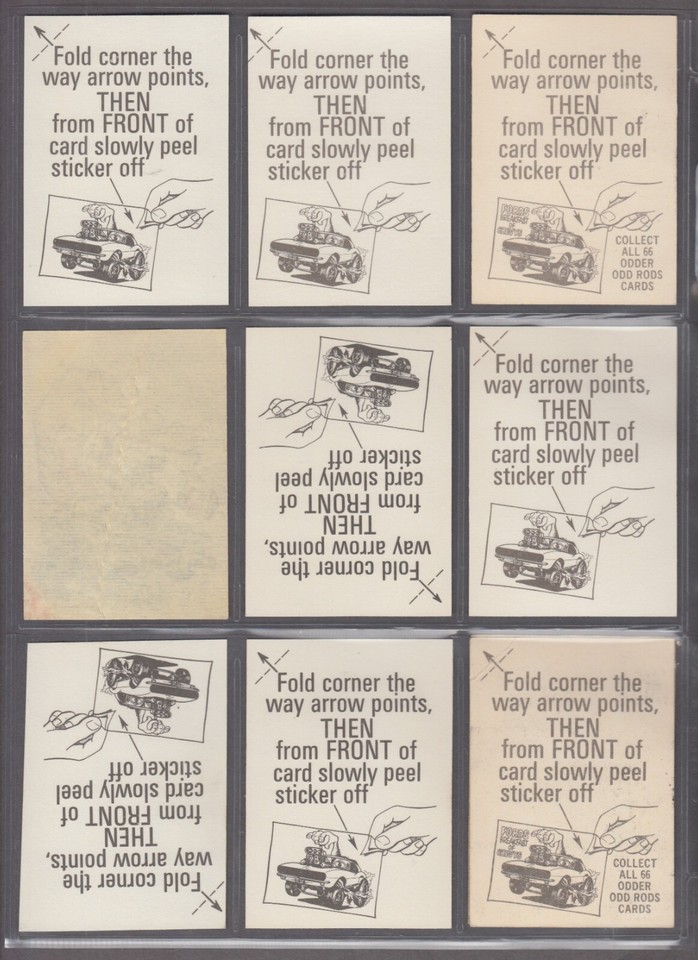 Donruss - ODDER ODD RODS, 1973, 37 Cards, Ed Roth, GASSER, SQUIRE FIRE ...