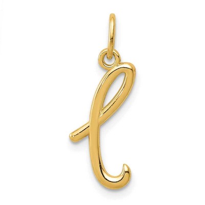 14K Yellow Gold Letter L Initial Charm | eBay