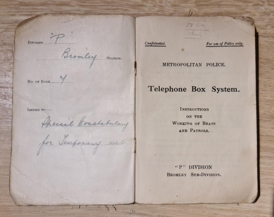 Vintage Metropolitan Police Telephone Box System Instruction Book ...