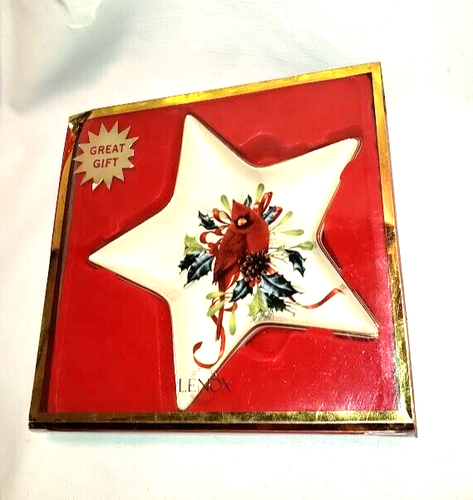 Lenox Porcelain Star with Cardinal Candy Dish in original box | eBay
