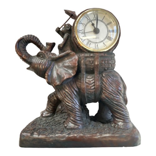 Vintage Colonial Clock Co. Elephant w/ Monkey Quartz Clock | eBay