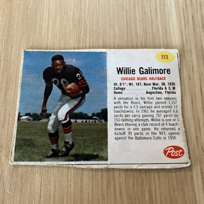 1962 Post Willie Galimore #113 | eBay