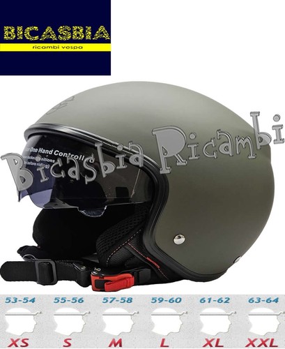 19870 - Casque Demijet Visière Pilote Approuvé Vert Mat Taille XL | eBay
