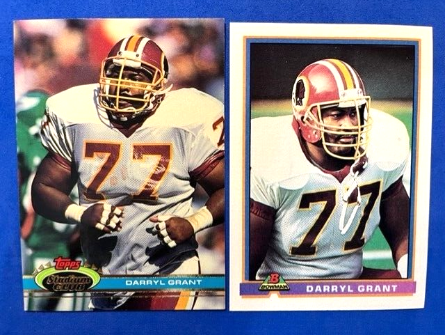 NFL - Darryl Grant 1991 Topps Stadium Club & 1991 Bowman Football ...