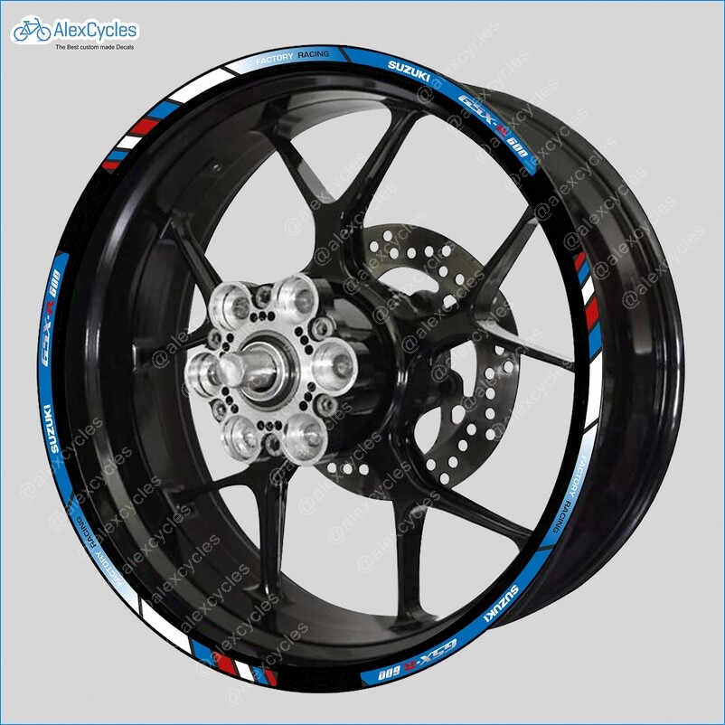 SUZUKI GSX-R600 Factory Racing Motorcycle Wheel Blue Decals Rim ...