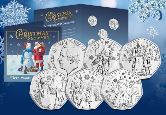 Brand New 2024 50p coin set. Christmas Snowmen Xmas Santa BU 50p Set ...