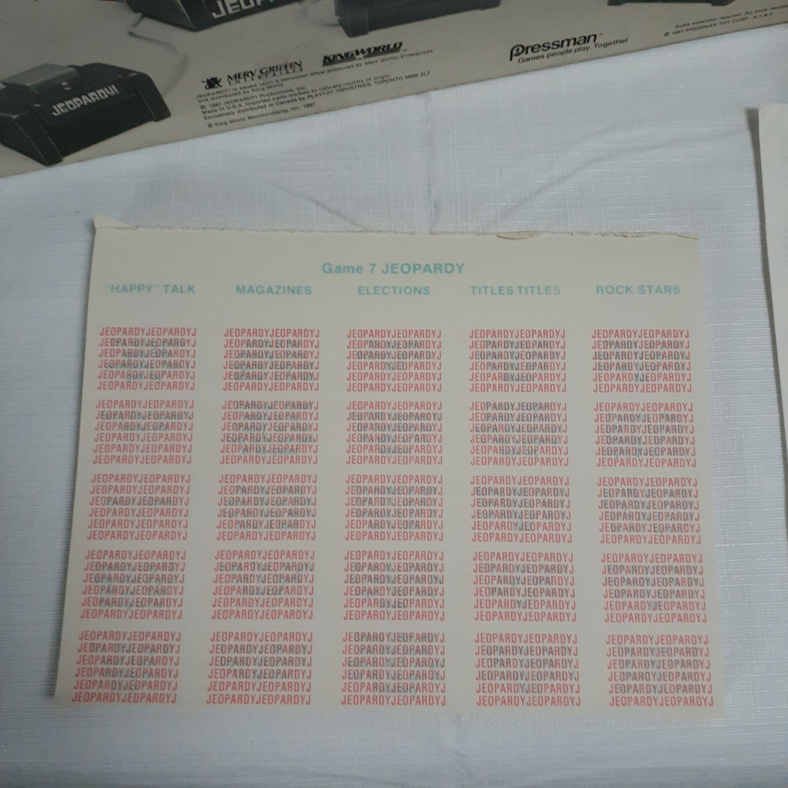 Vintage Pressman 1987 Electric Jeopardy Fast Moving Answers & Questions ...