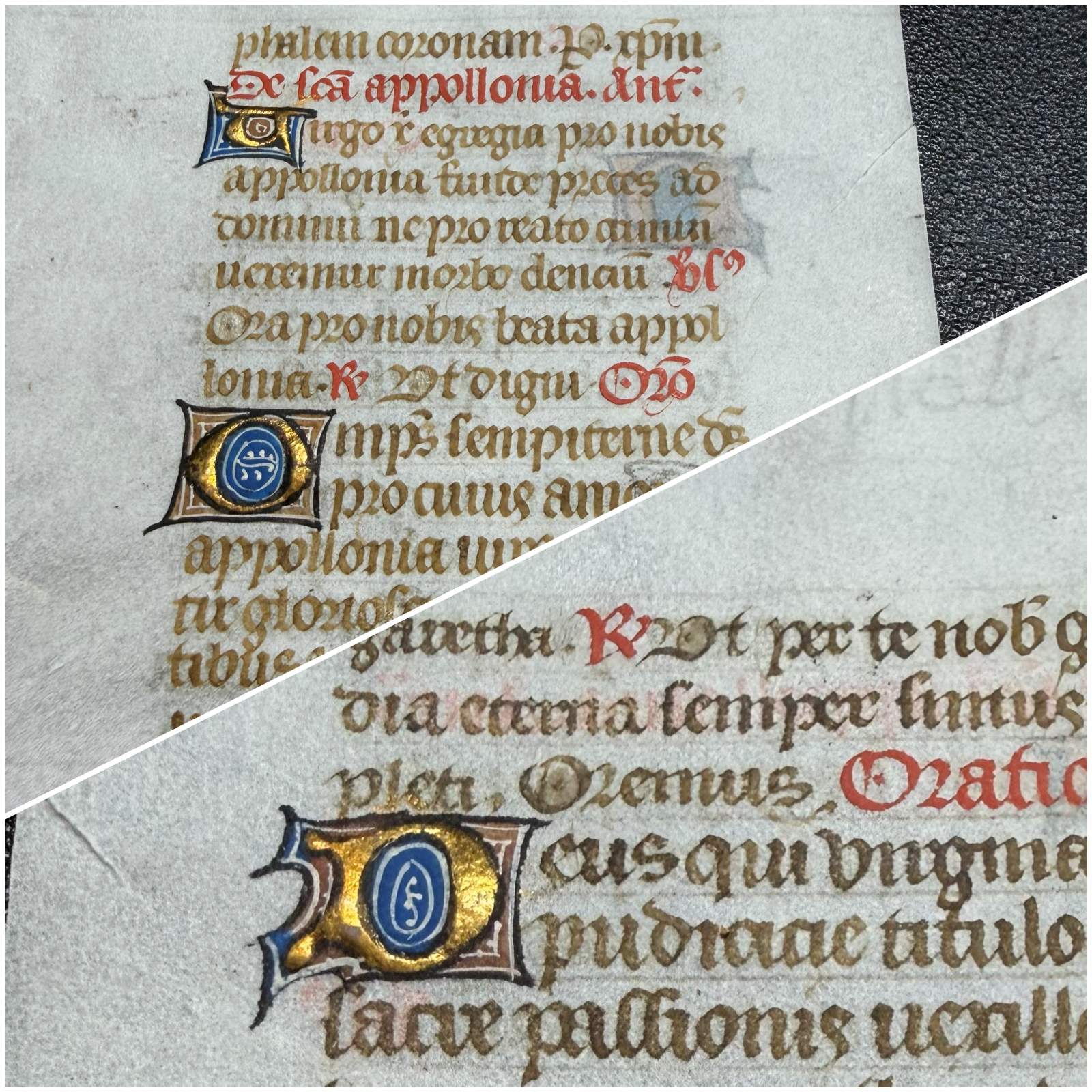 circa 1440 ️ Medieval Latin Book of Hours – Illuminated Parchment Leaf ...