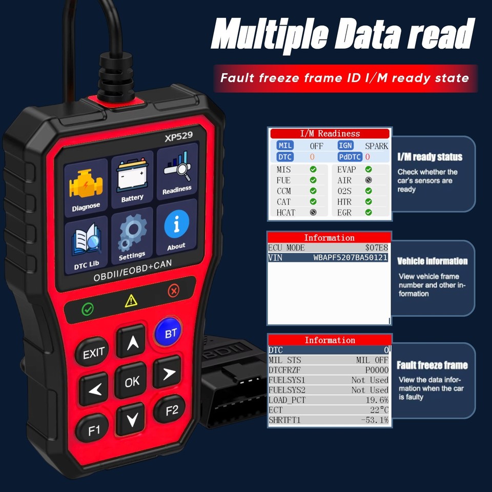 OBD2 Motorcycle Fault Code Scanner Diagnostic Tool for Triumph ...