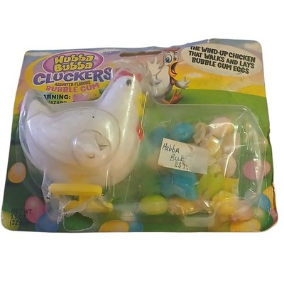 VTG WRIGLEY CO HUBBA BUBBA CLUCKERS WIND UP ACTION LAYS BUBBLE GUM EGGS ...