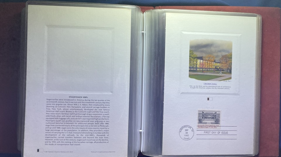 Proofcard Society of the United States philatelic stamp collection red ...