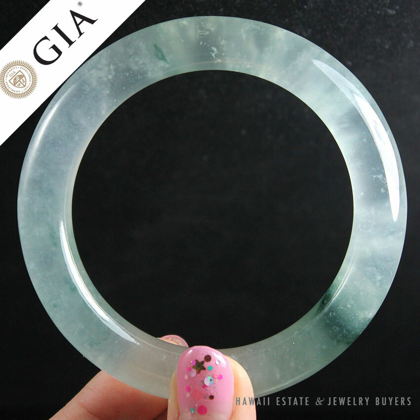 GIA VINTAGE GRADE A JADEITE JADE TRANSLUCENT MOTTLED … - Gem