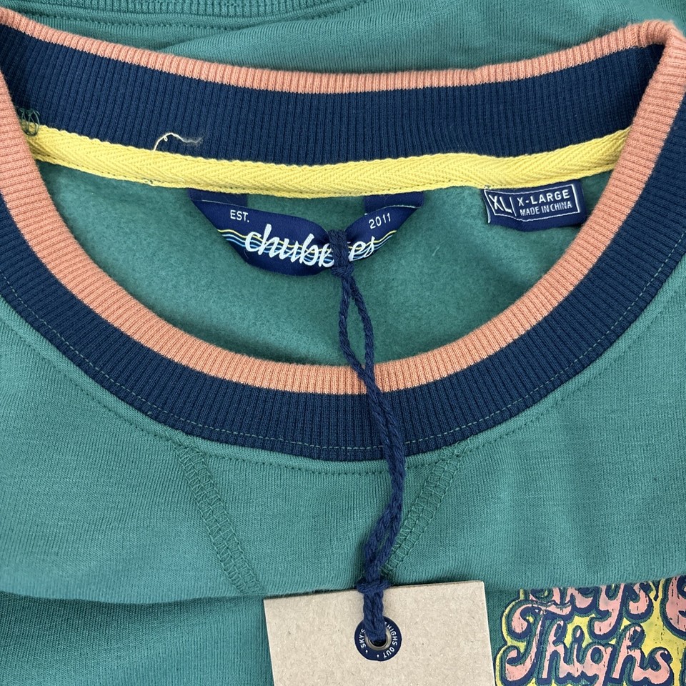 Chubbies Sky's Out Thighs Out Sweatshirt Men's XL Green Crewneck Golf ...