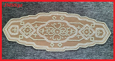 Pier 1 Imports 13" x 35" Jute Beaded Medallion Floral Lace Table Runner ...