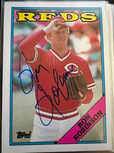 Cincinnati Reds RON ROBINSON Hand Signed 1988 Topps #517 Autograph Auto ...